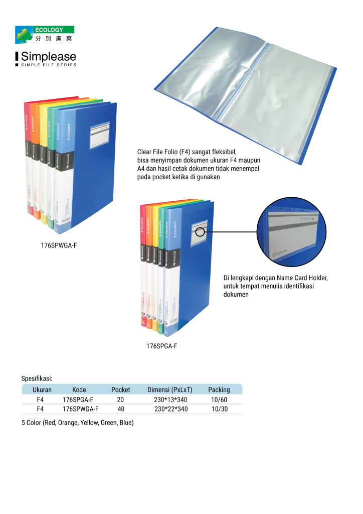 CLEAR FILE WITH NAME CARD - PT. KING JIM INDONESIA